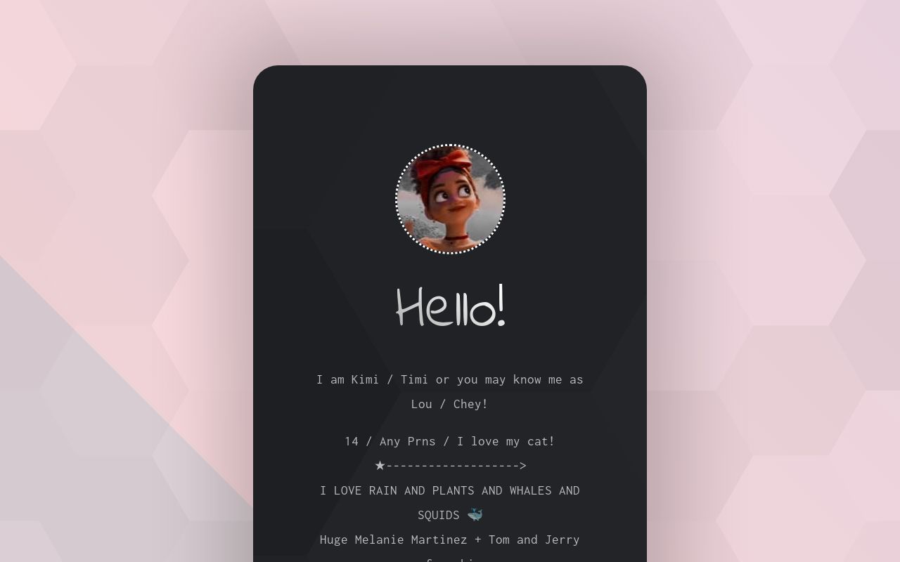 My introduction carrd